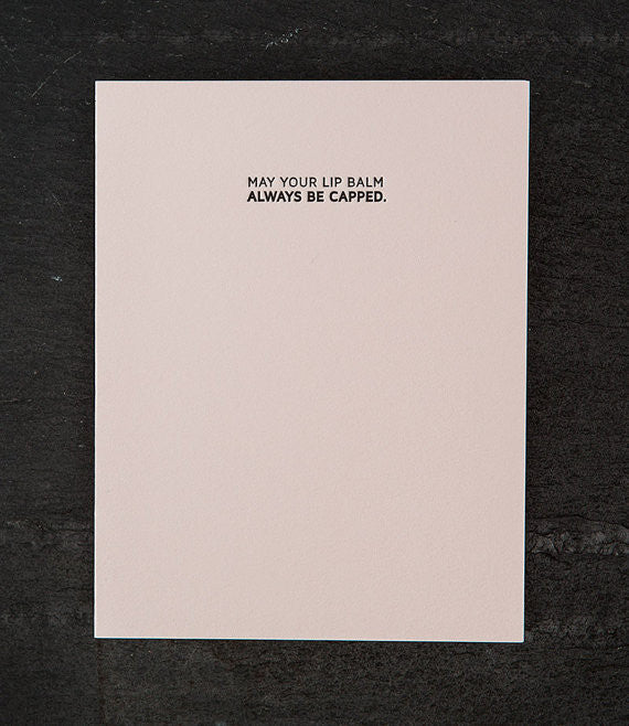 Lip Balm Letterpress Card – Plumfield