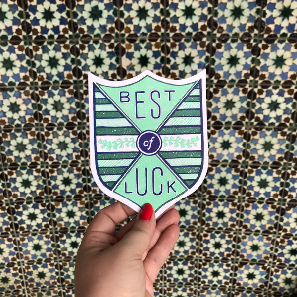 Best of Luck Shield Card – Plumfield